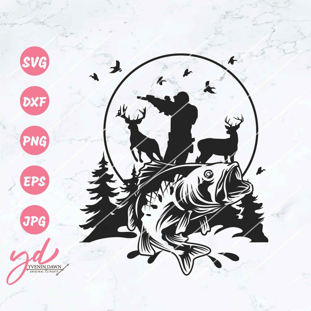 Bass Fishing Svg | Fishing Deer Hunting Svg Png | Duck Hunting Svg ...