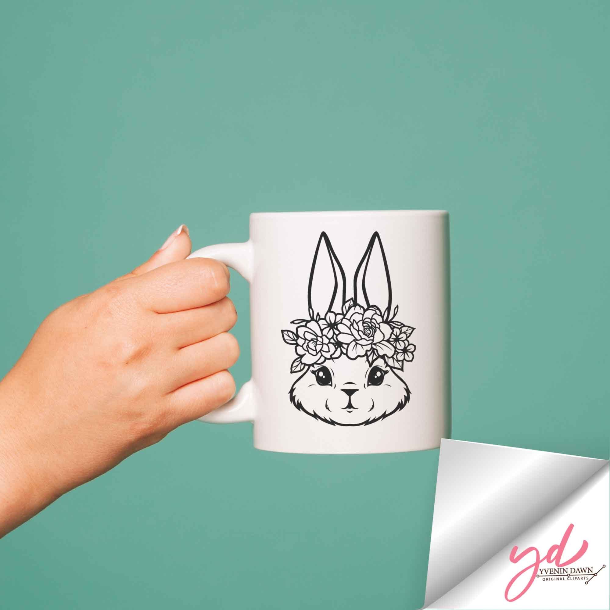 Bunny Svg Bunny With Flowers Floral Bunny Svg Cute Bunny - Etsy