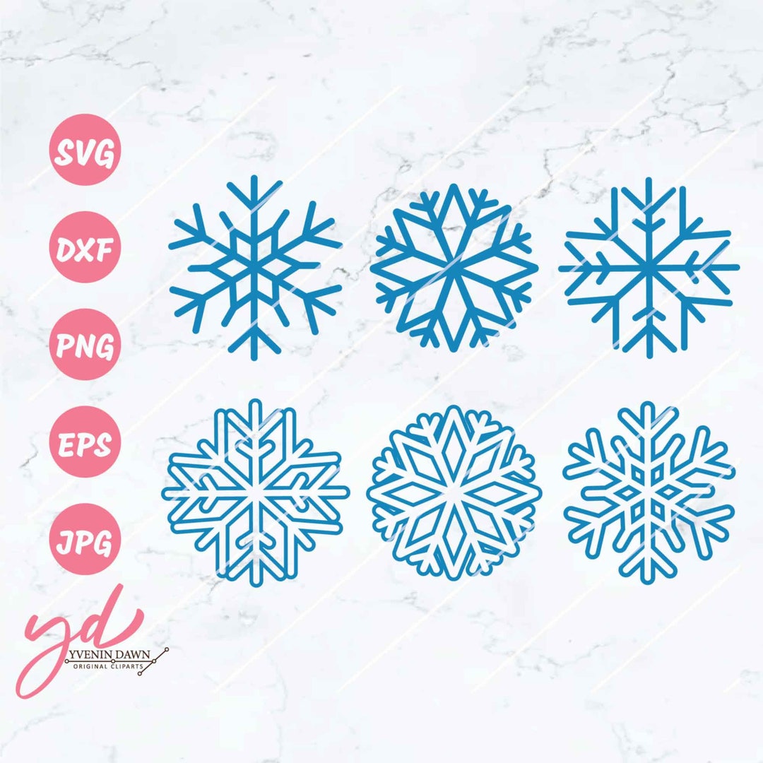 Snowflakes Bundle Svg Snow Svg Winter Svg Snowflakes Outline Silhouette