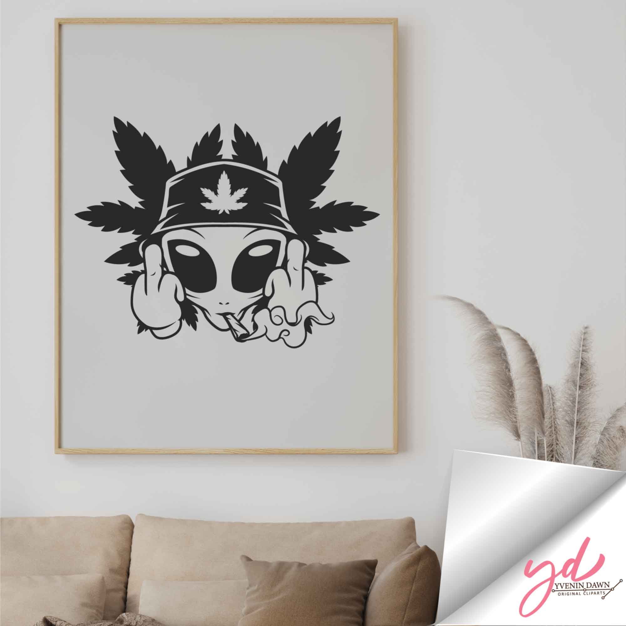 Alien Svg Alien Smoking Weed Svg Alien Smoking Joint Svg - Etsy Canada