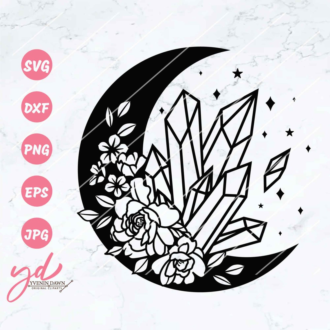 Magic Crystals SVG Crystal Flowers SVG File Crystal Cut - Etsy