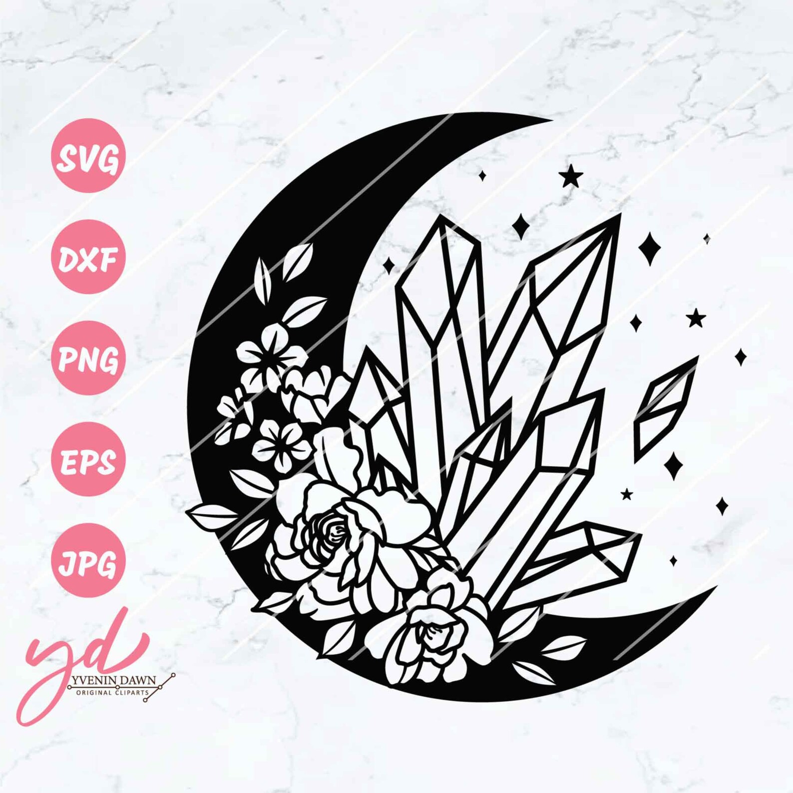 Magic Crystals SVG Crystal Flowers SVG File Crystal Cut File Crystal ...