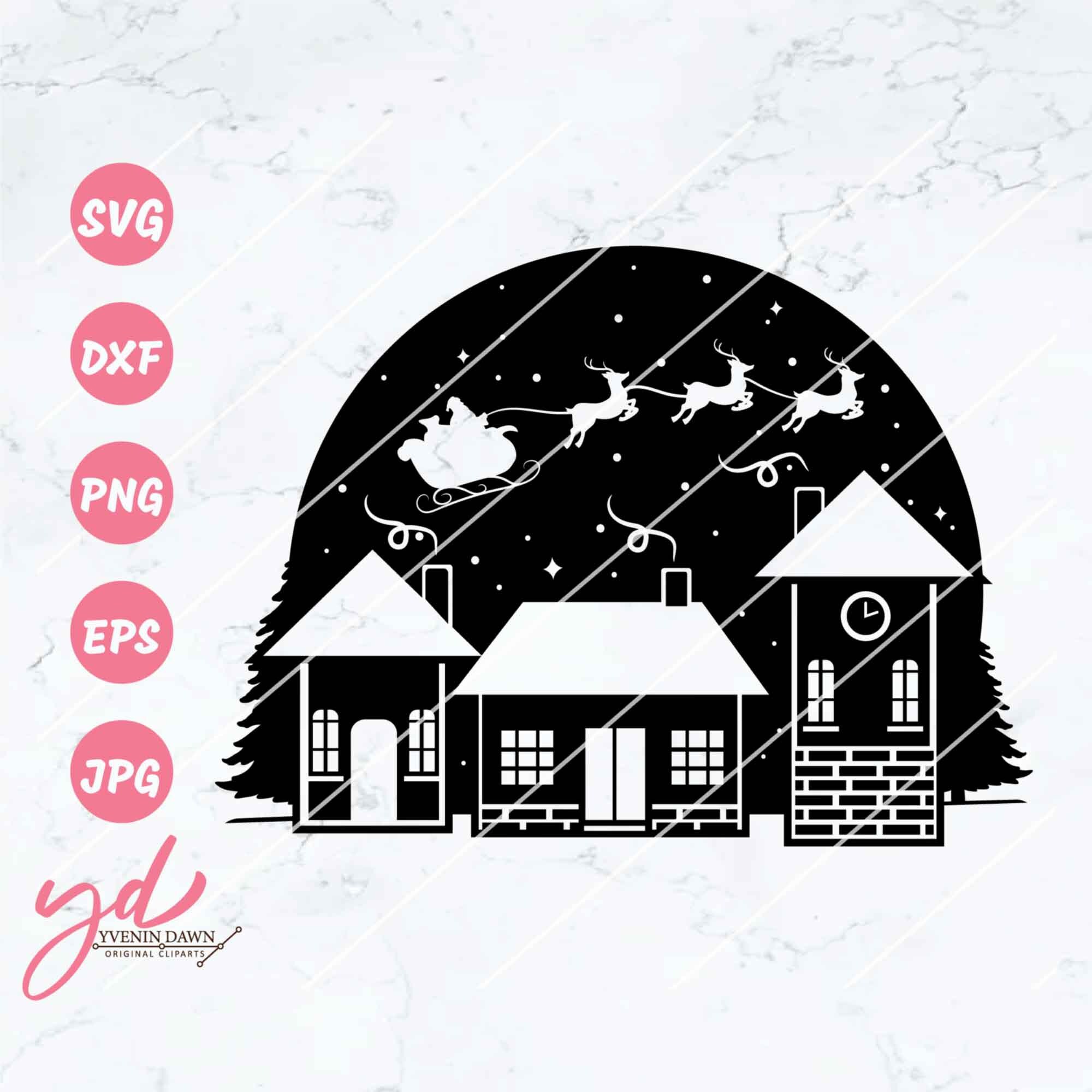 Christmas Scene Svg Christmas Village Svg Christmas Town - Etsy