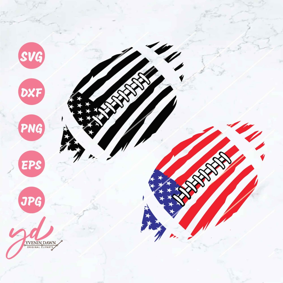 US Flag Football SVG: Patriotic Player Cut File (digital Download) - Etsy