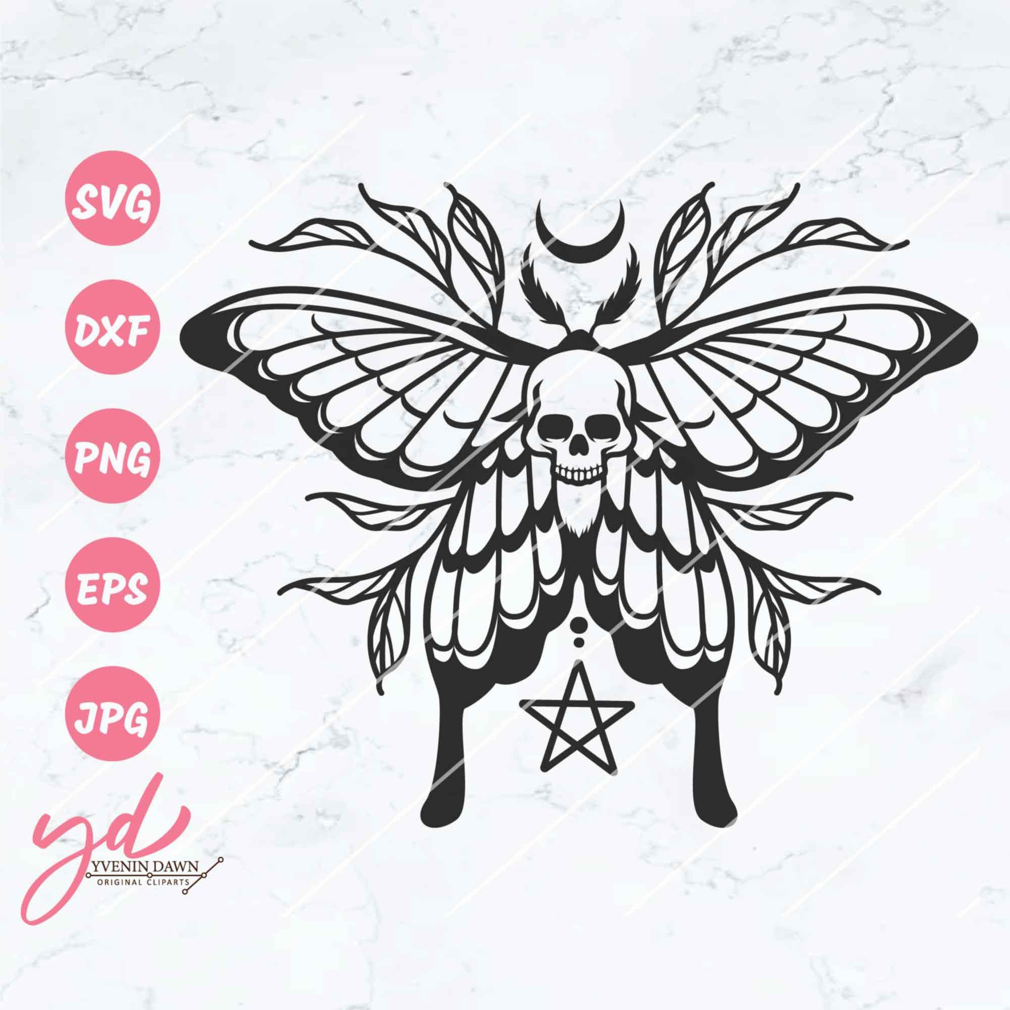 Skull Moth SVG: Goth Witchcraft Design (digital Download) - Etsy