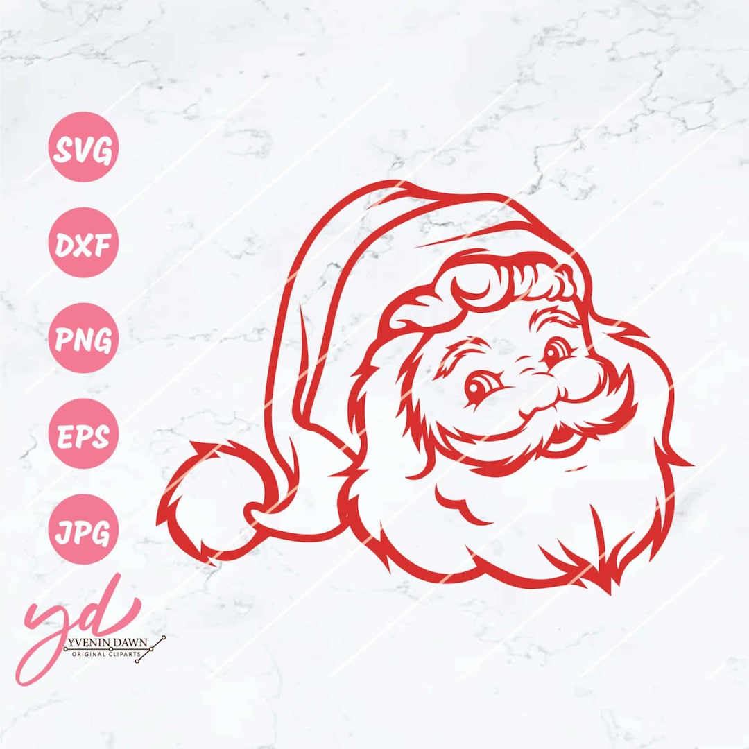 Cute Santa Head Svg Png Santa Claus Svg Santa Svg Santa Face Svg ...