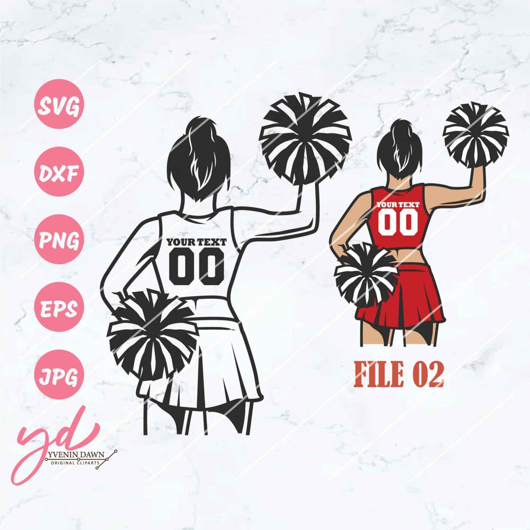 Cheerleader SVG: Personalized Name, Cheer Squad (digital Files) - Etsy