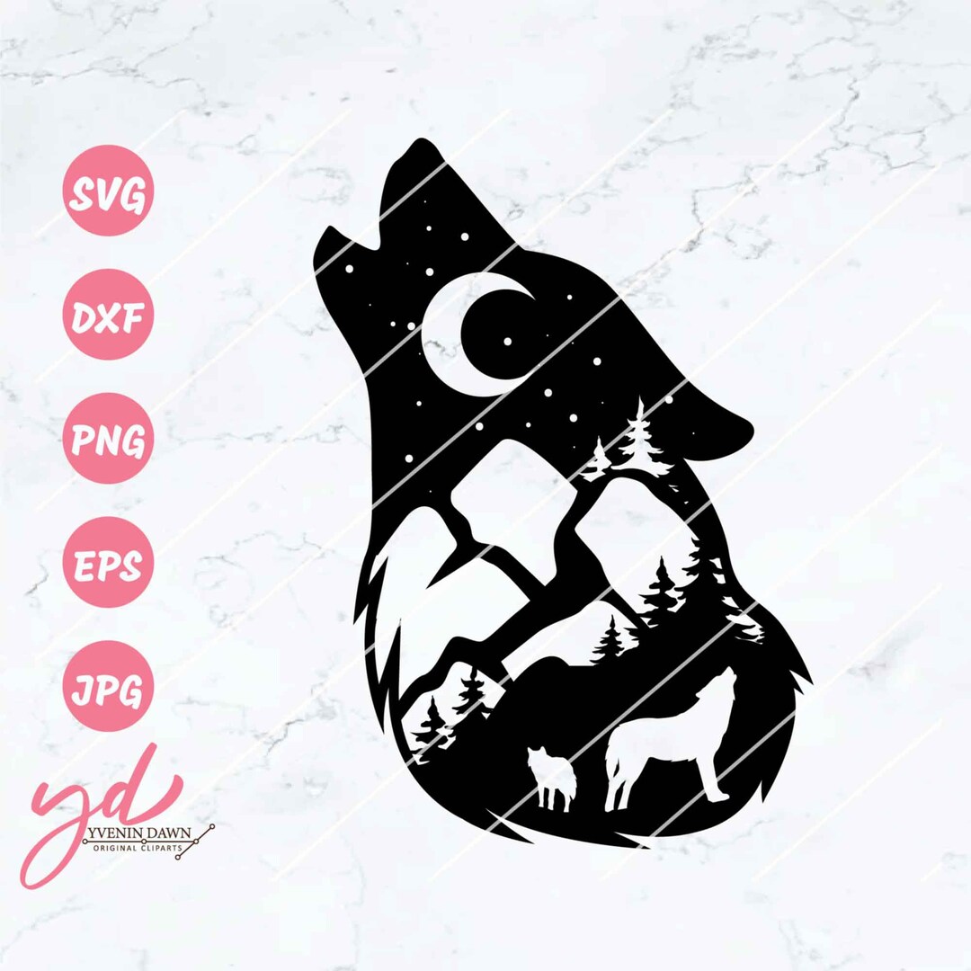 Howling Wolf Svg | Wolf Svg | Mountain Wolf Svg | Wolf Pack Svg | Wolf ...