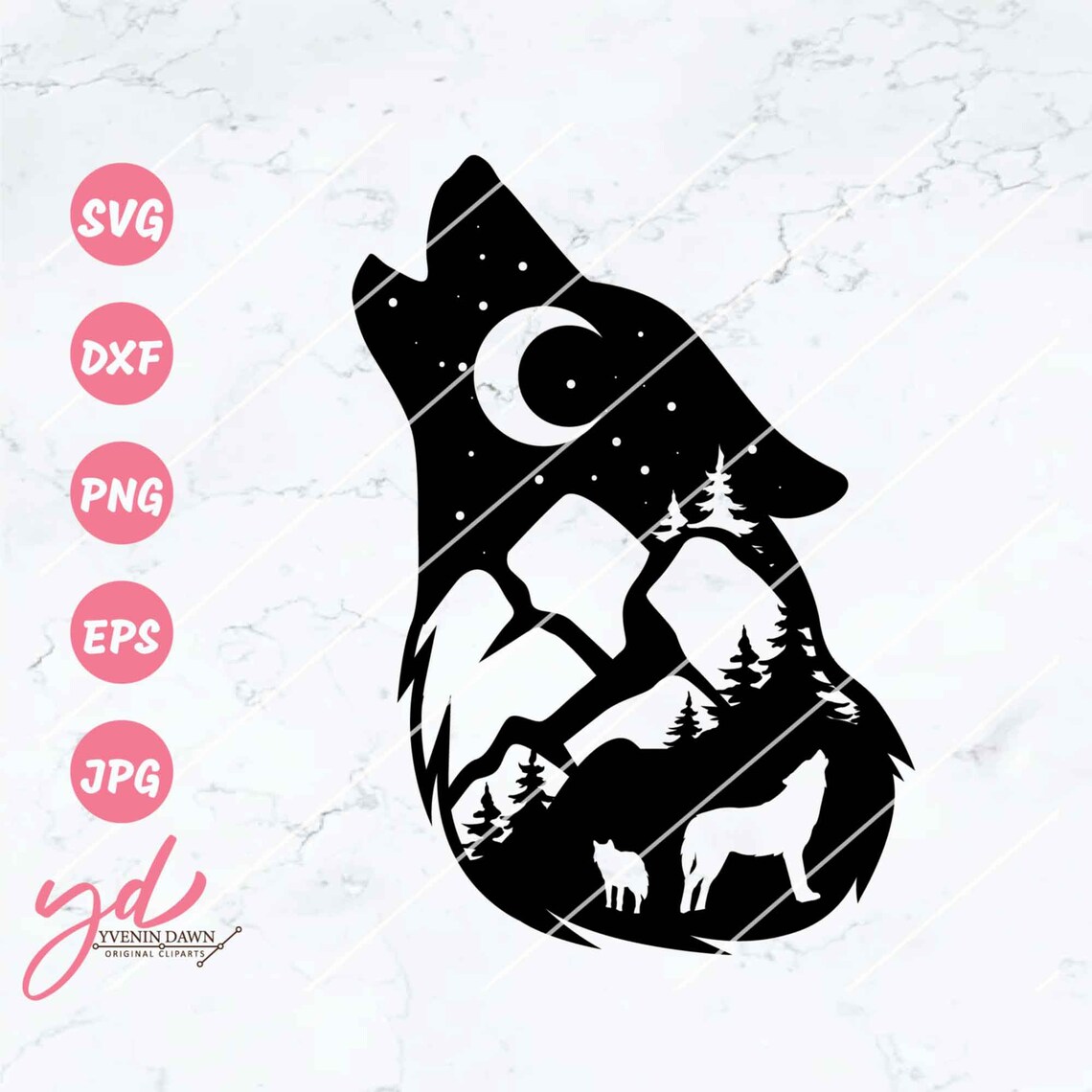 Howling Wolf Svg Wolf Svg Mountain Wolf Svg Wolf Pack - Etsy
