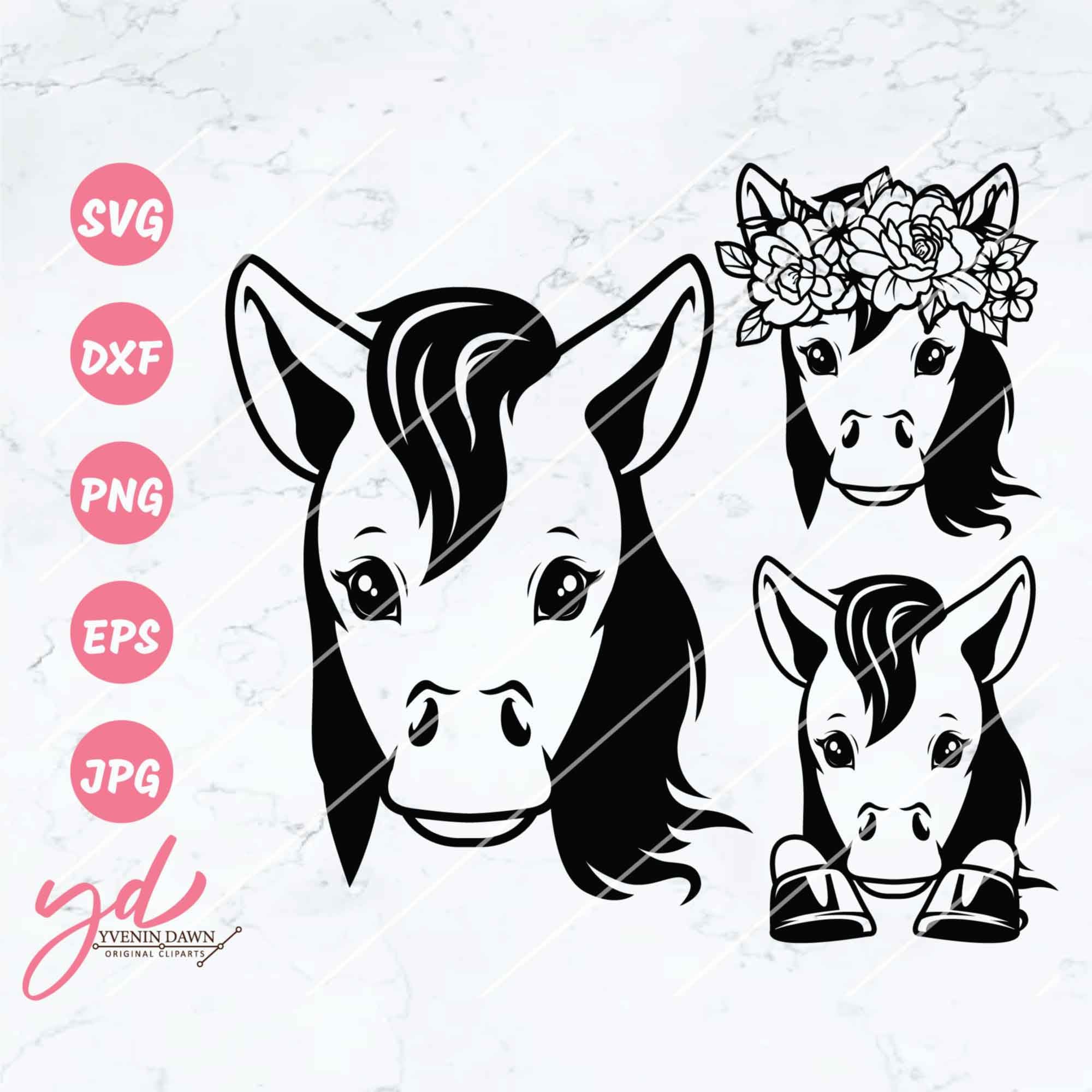 Cute Horse Face Svg | Horse Svg | Floral Horse Svg | Peeking Horse Svg ...