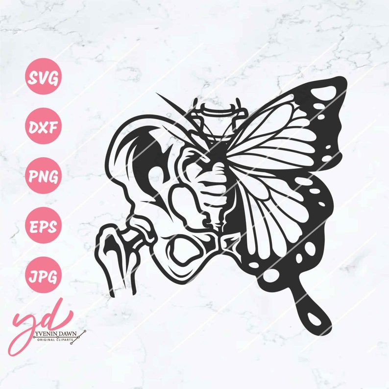 Hip Bone Butterfly Svg Png Hip Bone Svg Skeleton Svg - Etsy