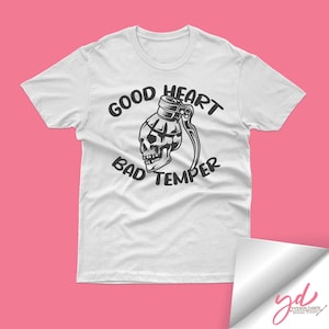 Good Heart Bad Temper Svg Png | Moody Svg | Women Svg | Skull Grenade ...