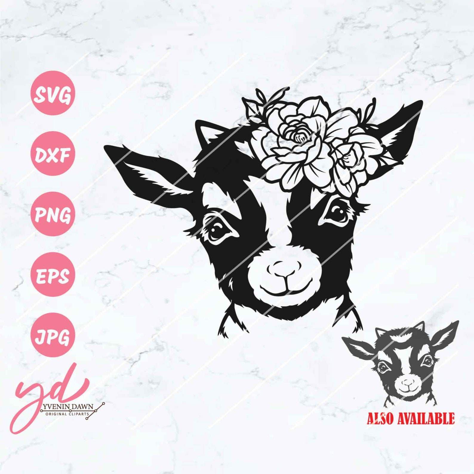 Cute Floral Goat Svg Cute Goat Face Svg Goat Svg Goat - Etsy