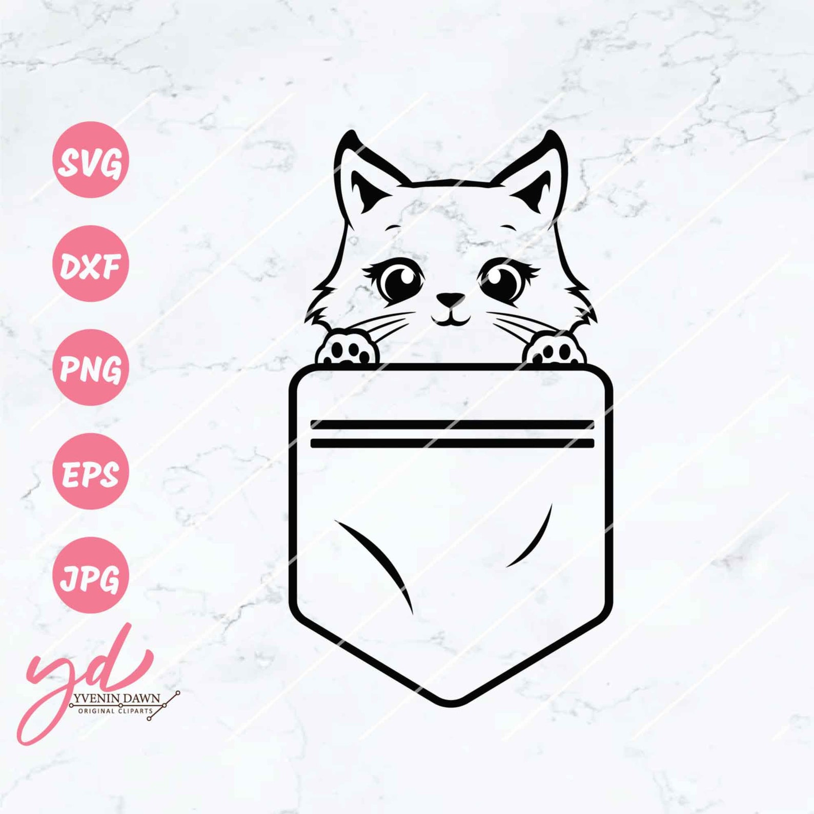 Cat in a Pocket Svg Cat Svg Pocket Svg Felinesvg Cute - Etsy