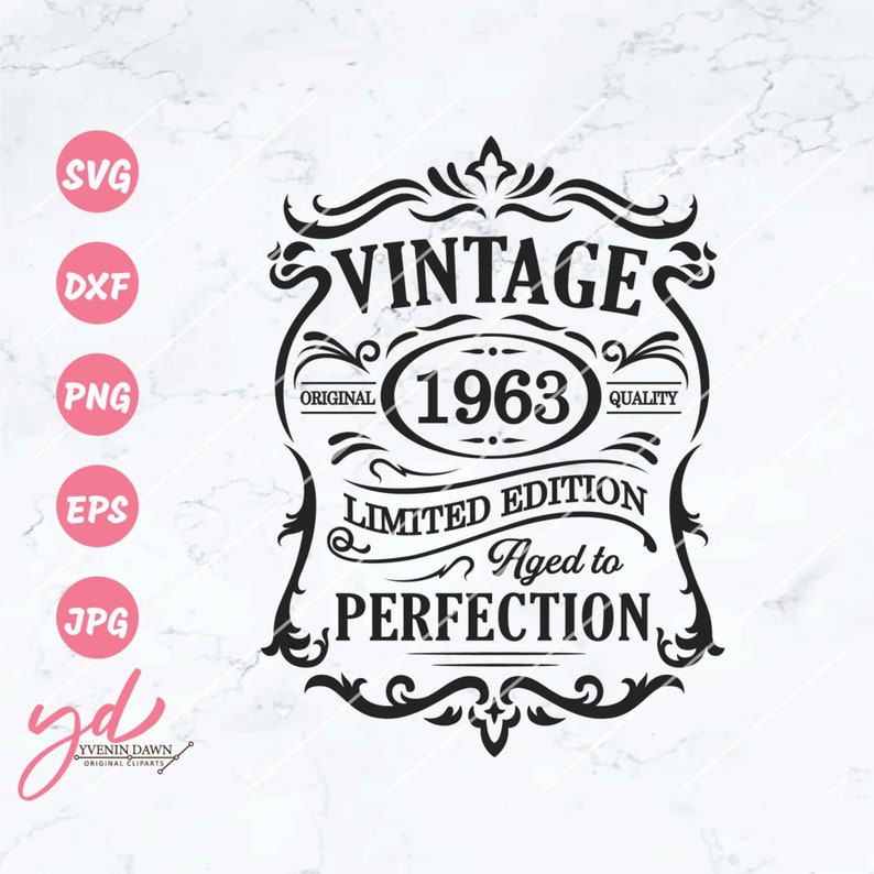 60th Birthday Svg Vintage 1963 Svg 60th Birthday Shirt - Etsy