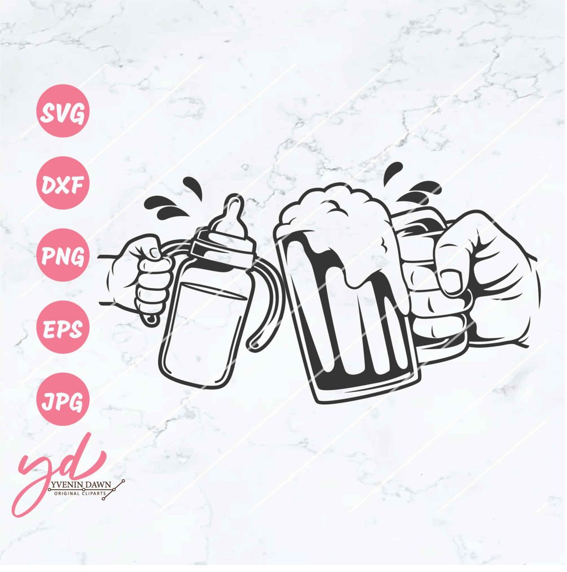 Drinking Buddy SVG: Baby and Dad Beer Clipart (digital Download) - Etsy