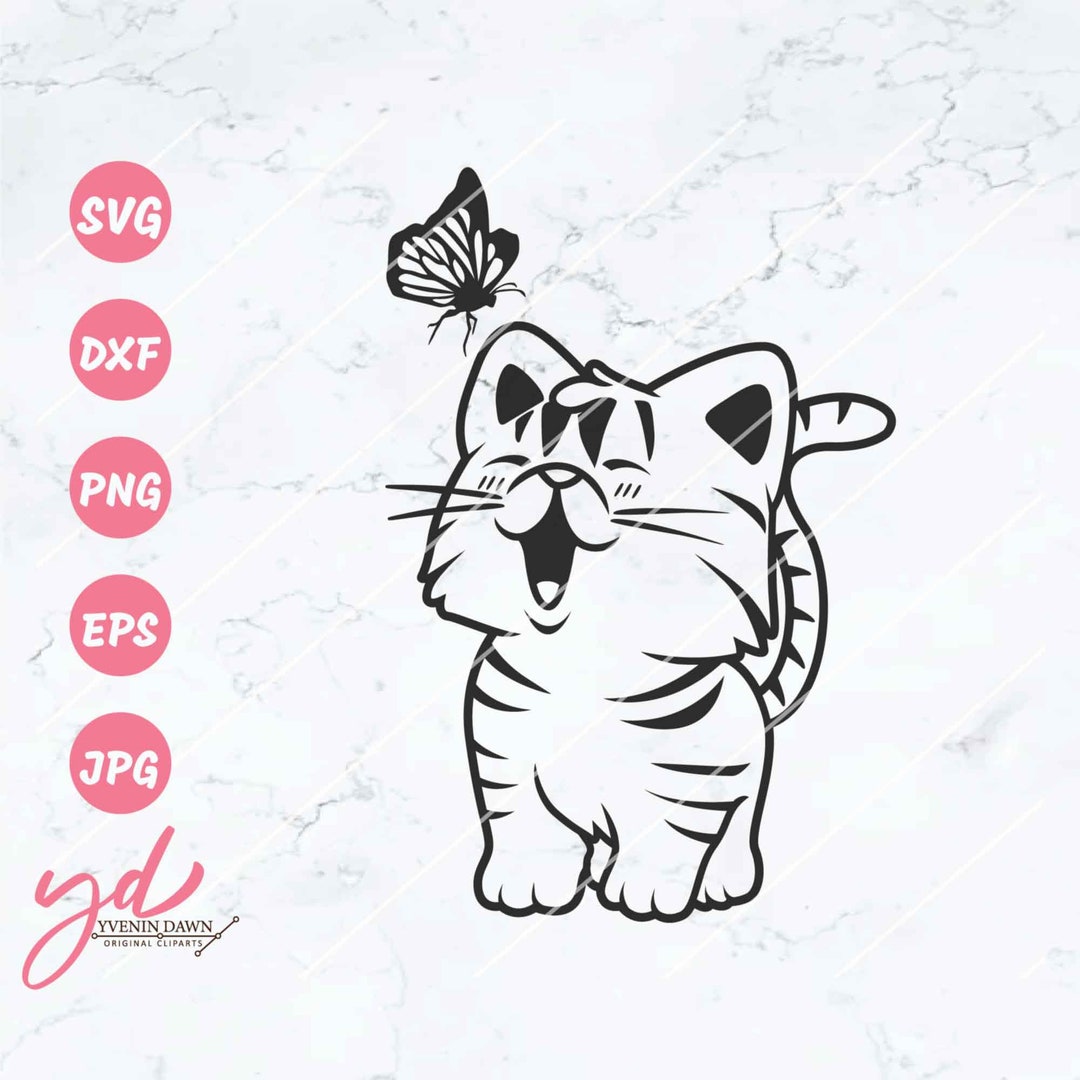 Cute Curious Kitten Svg Png | Cute Cat Svg | Cat Svg | Kitten Svg | Cat ...
