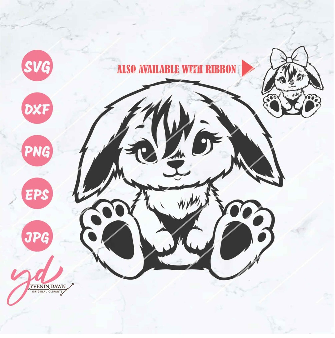 Cute Easter Bunny Sitting Svg Png | Cute Bunny Svg | Easter Bunny Svg ...