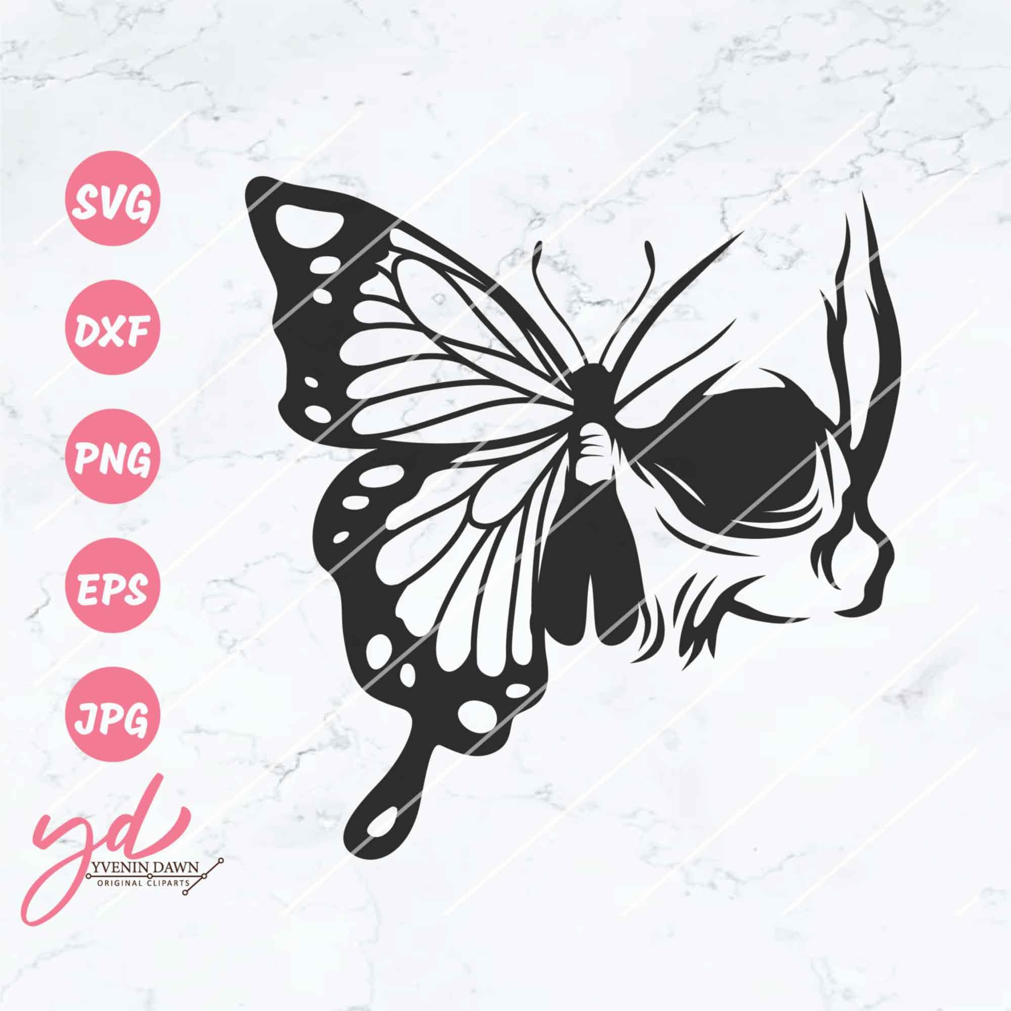 Skull Butterfly Clipart: Skeleton Svg, Png, Jpg, Eps, Dxf (digital ...