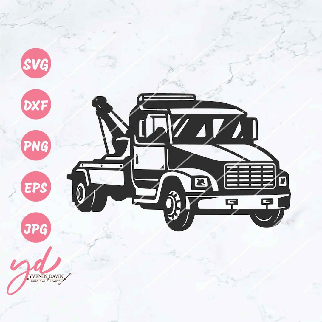 Tow Truck SVG: Truck Driver Clipart, Cutting Files (digital Download ...