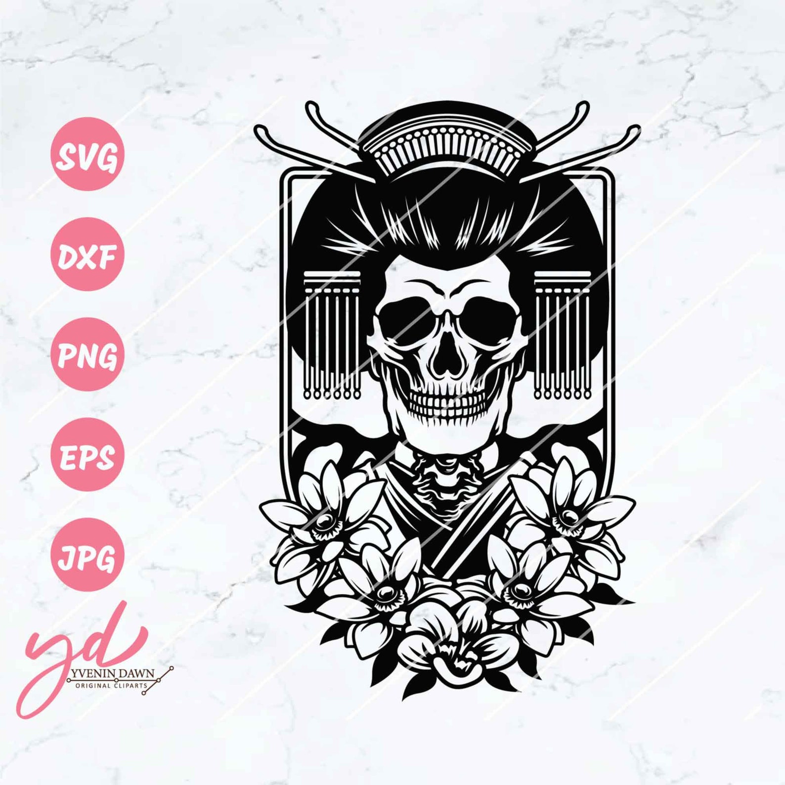 Geisha Svg Japanese Geisha Svg Skull Geisha Svg Skeleton - Etsy