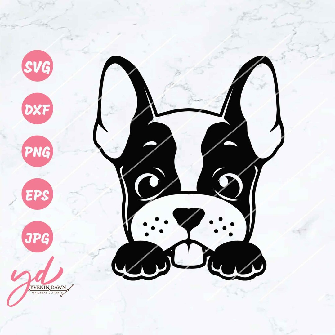 Cute Peeking French Bulldog Svg | Frenchie Svg | French Bulldog Svg ...