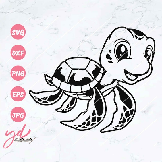 Turtle Svg Cute Baby Turtle Svg Sea Animal Svg Cute - Etsy