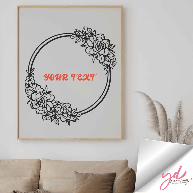 Floral Wreath Svg Floral Monogram Svg Flowers Floral - Etsy