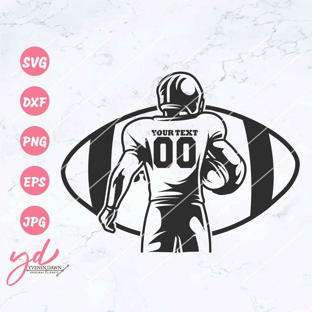 Customizable Football Player SVG: Personalized Team Design (digital ...