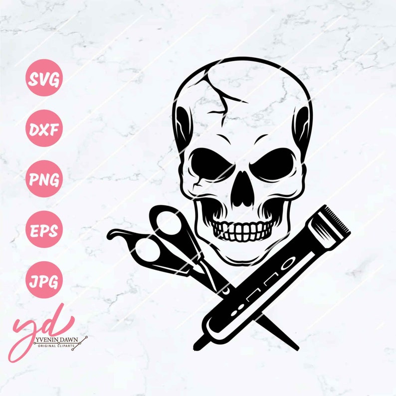 Barber Skull Svg File Barber Svg Skull Svg Barber - Etsy