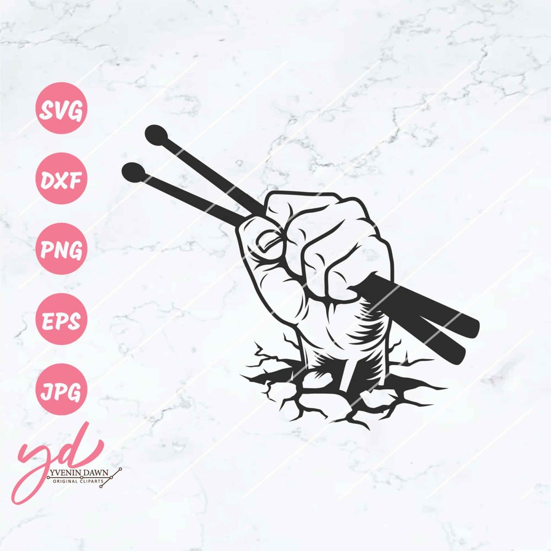 Drummer Hand Svg Png | Drumsticks Svg | Drummer Svg | Music Svg | Drum ...