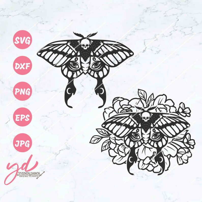 Floral Moth Svg Png Mystical Moth Svg Celestial Moth Svg - Etsy