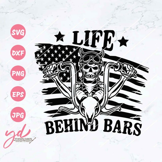 Skeleton Life Behind Bars Svg Skeleton Driving Motorcycle - Etsy