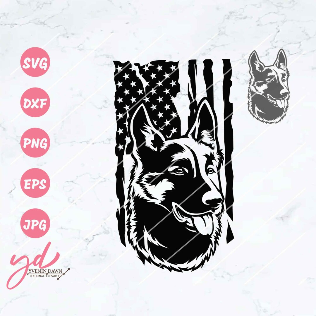 German Shepherd Svg | Patriotic German Shepherd Svg | American Flag Svg ...