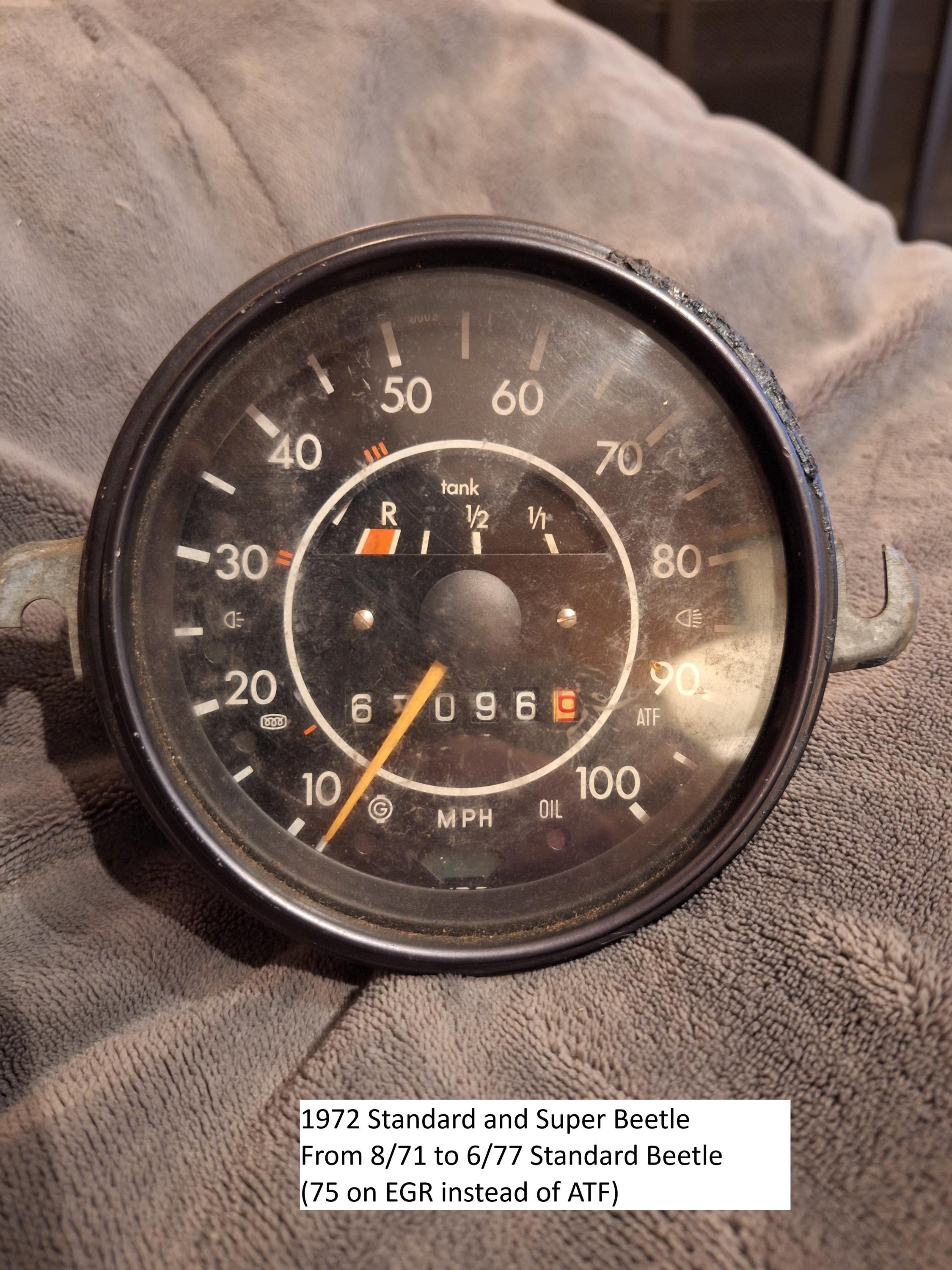 Vintage Volkswagen Repurposed Beetle Speedometer Clock: 60's & 70's ...