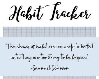 Printable Monthly Habit Tracker Blue - Etsy