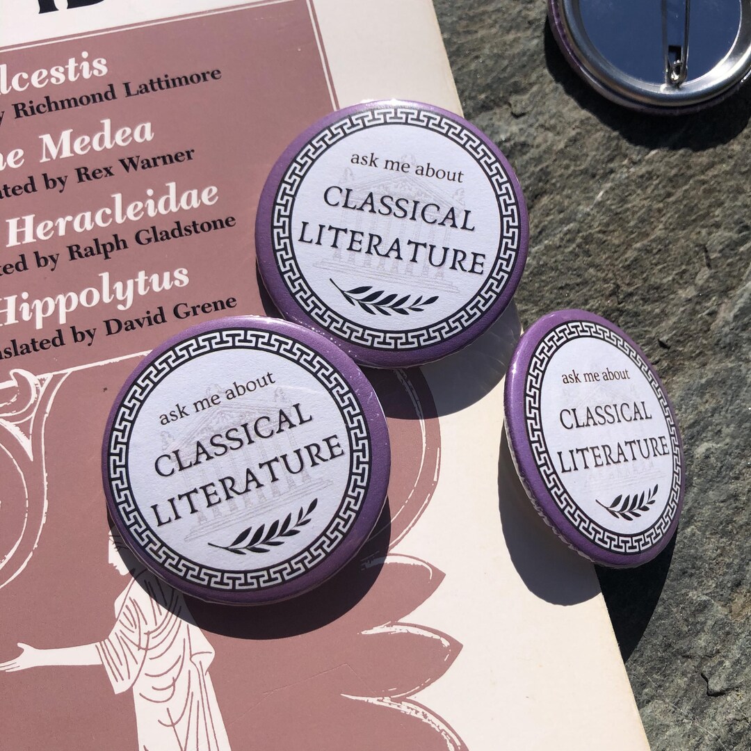 Ask Me About Classical Literature Button Pin - Etsy