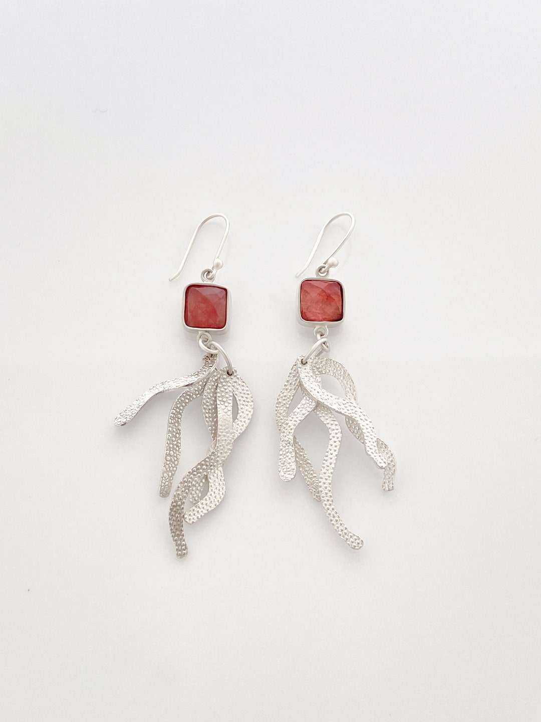 Peruvian 950 Silver Earrings With Calcite Stone - Etsy