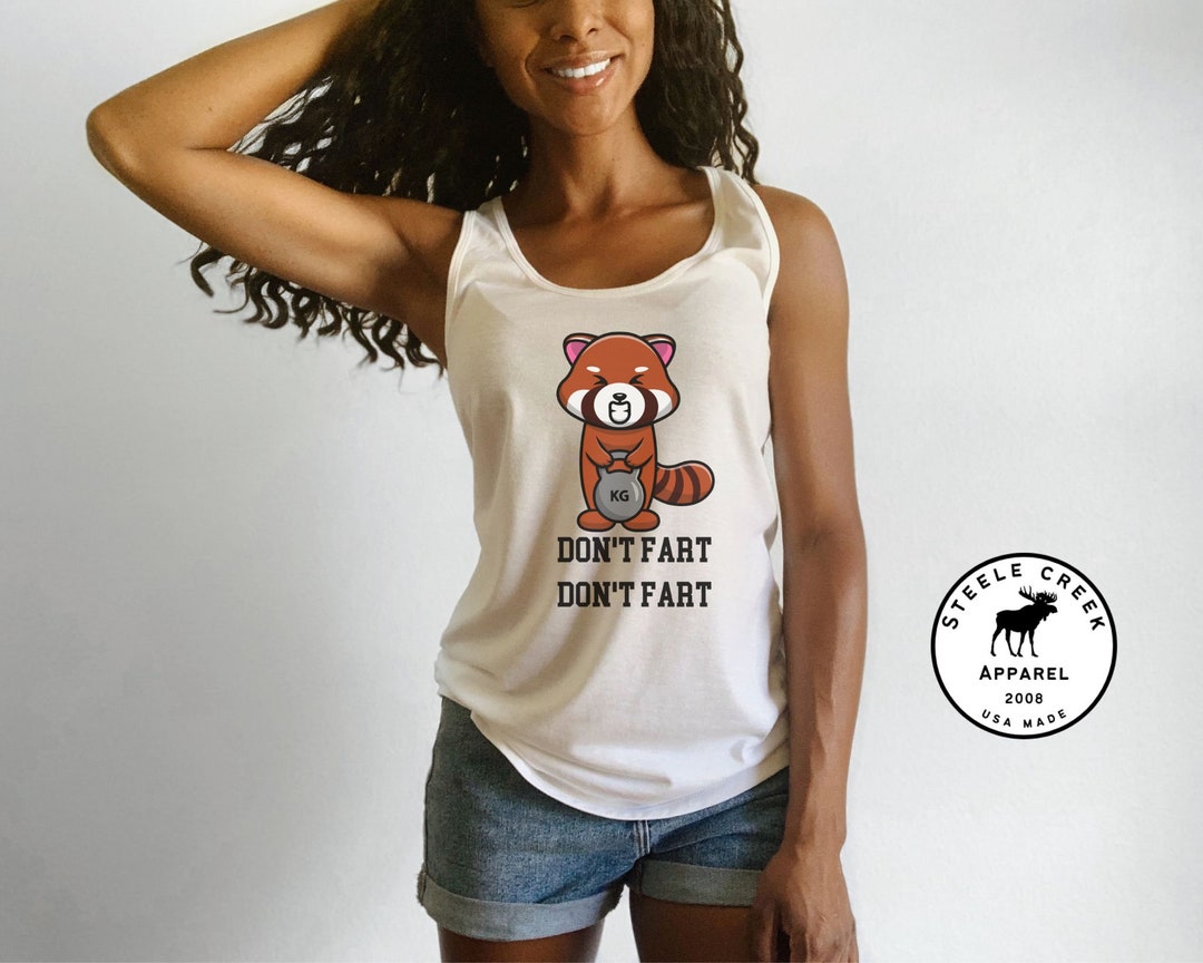 Don't Fart Tank Top, Red Panda Tank, Funny Weightlifting Tank, Kettle ...