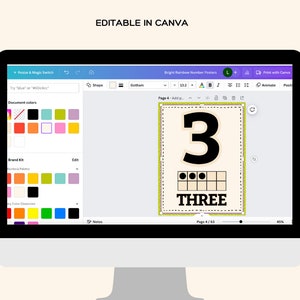 Number Ten Frames & Domino Counting Classroom Poster Templates- Bright ...