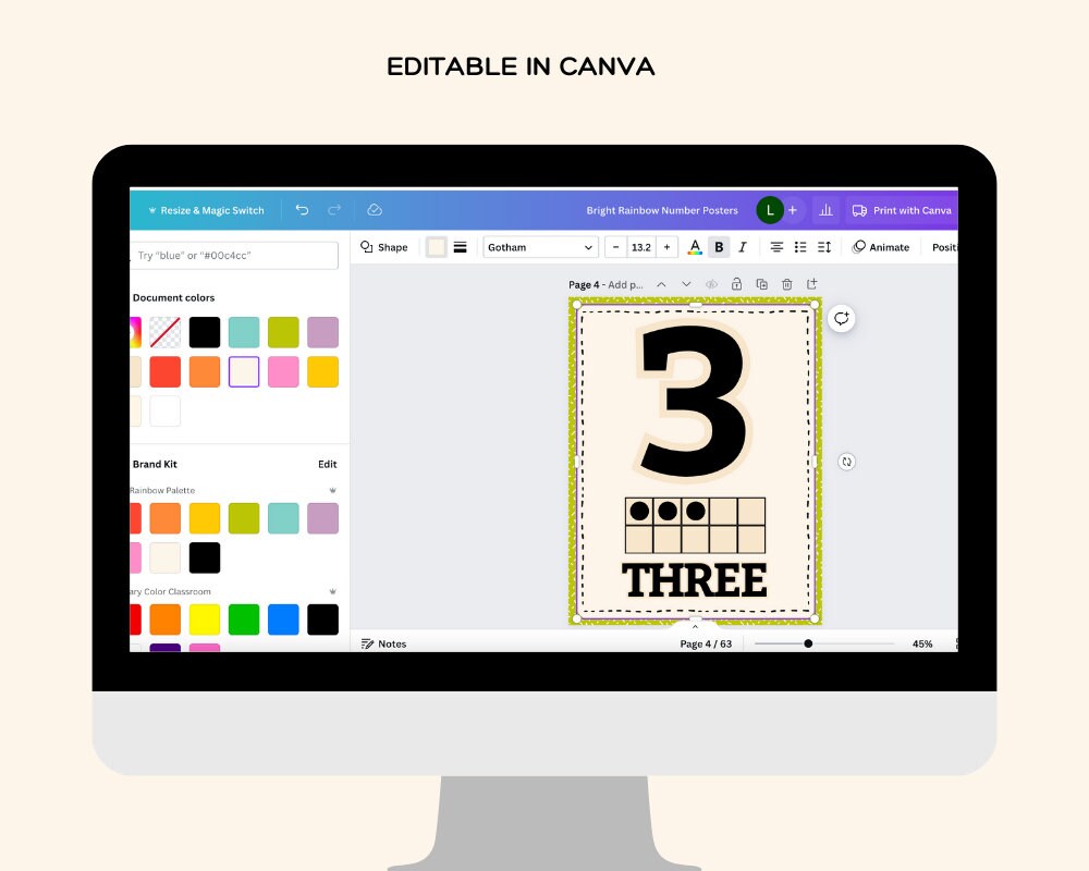 Number Ten Frames & Domino Counting Classroom Poster Templates- Bright ...