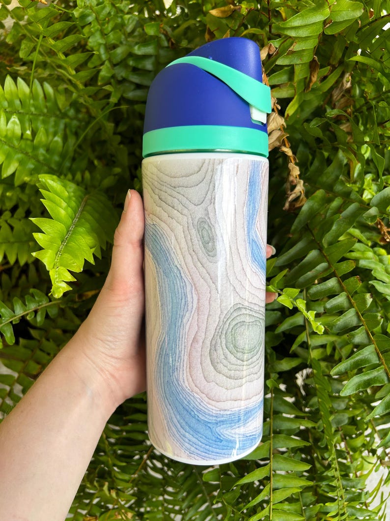 Topographic Map Water Bottle With Sip Style Lid - Etsy