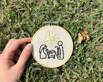 Embroidered Nativity Christmas Ornament - Etsy