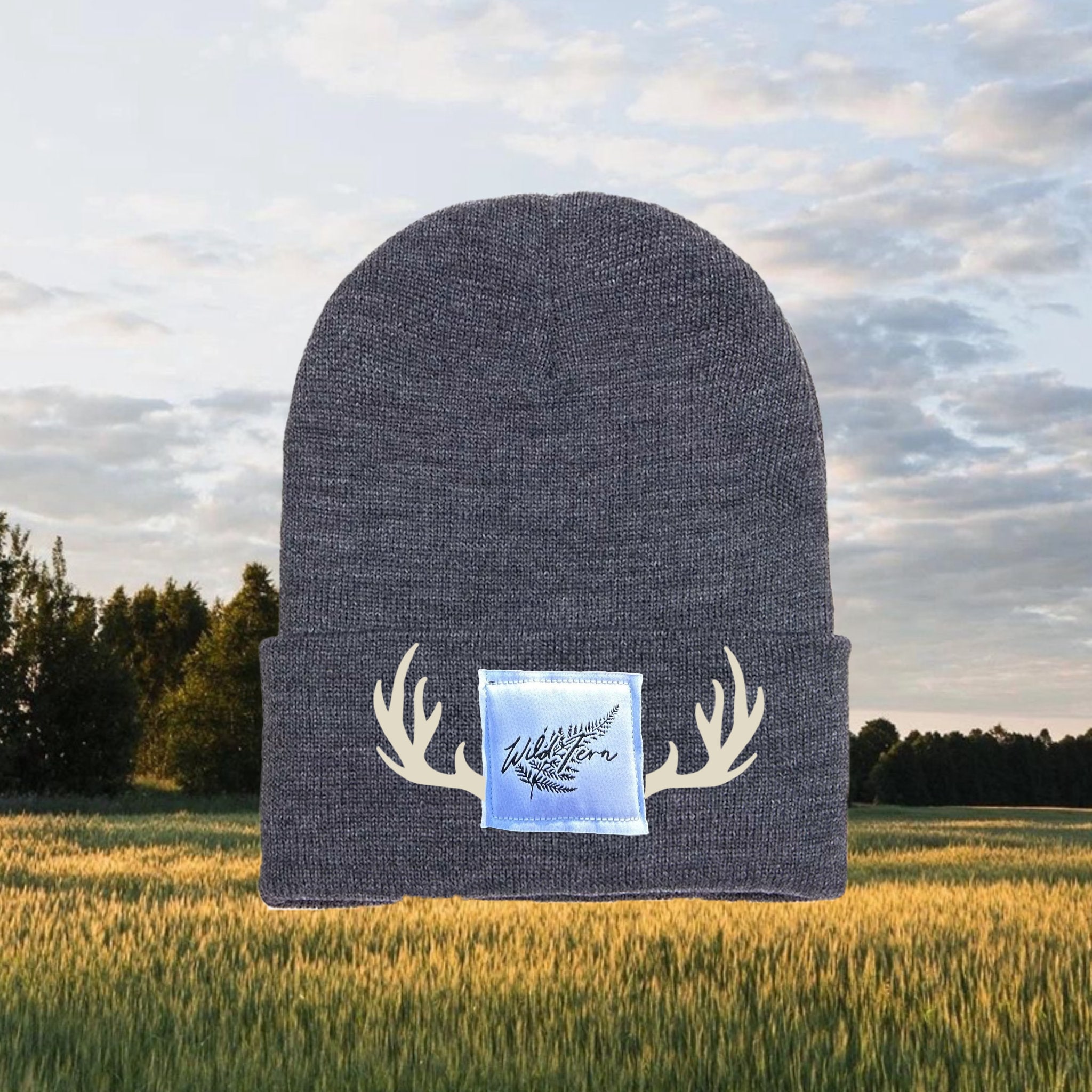 Antler Hand Embroidered Beanie - Etsy