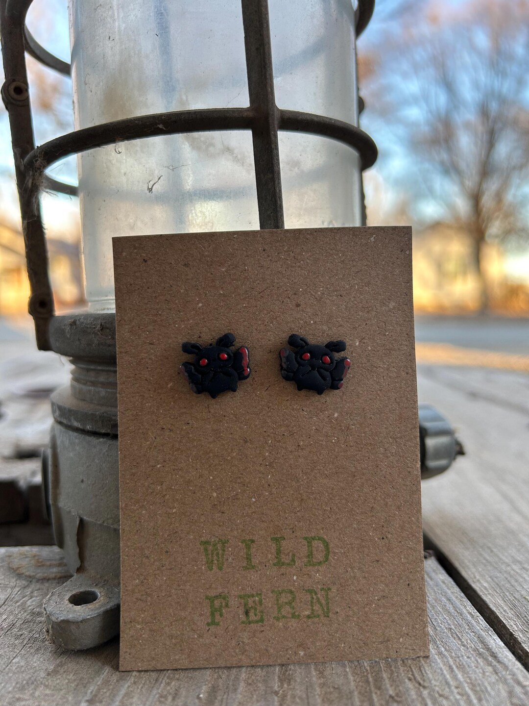 Mothman Stud Earrings, Polymer Clay Cryptid Jewelry - Etsy