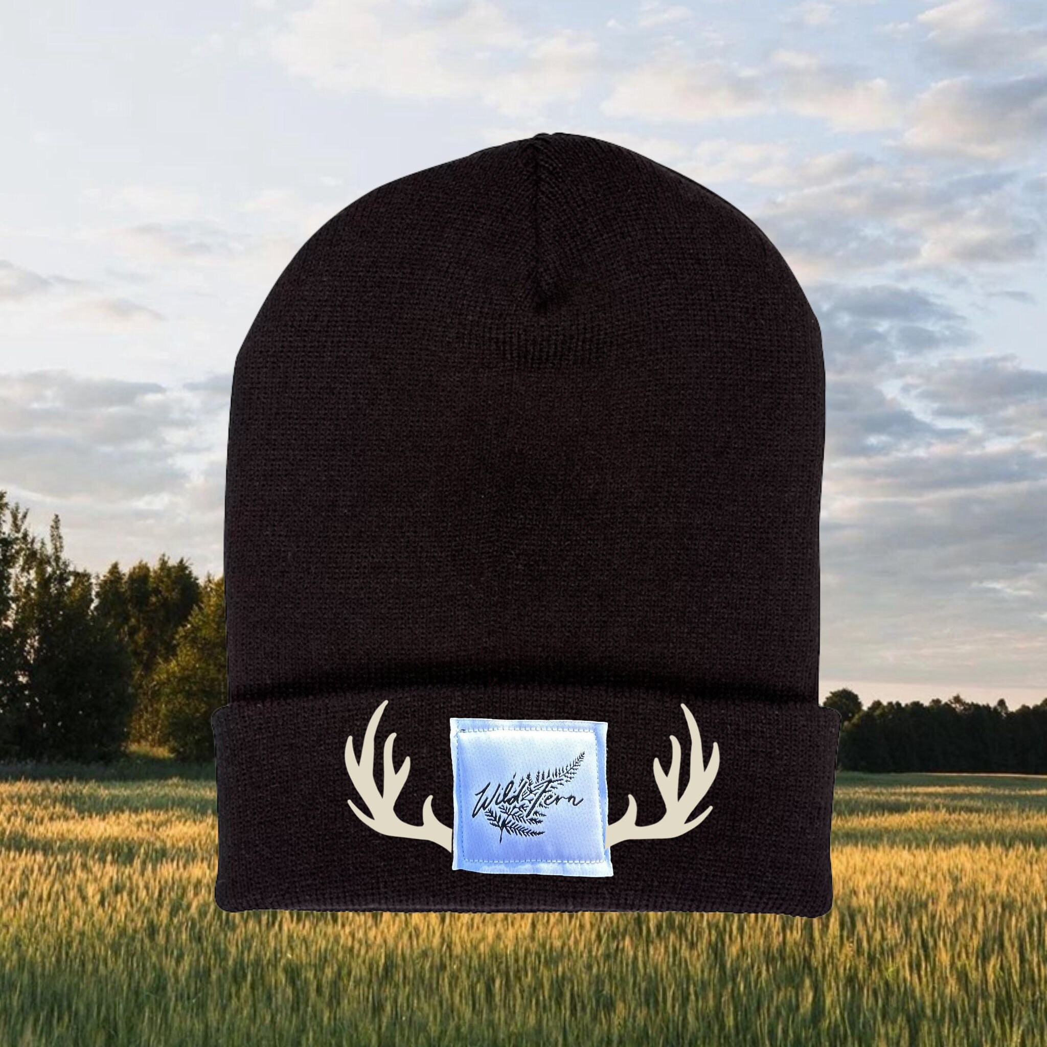 Antler Hand Embroidered Beanie - Etsy