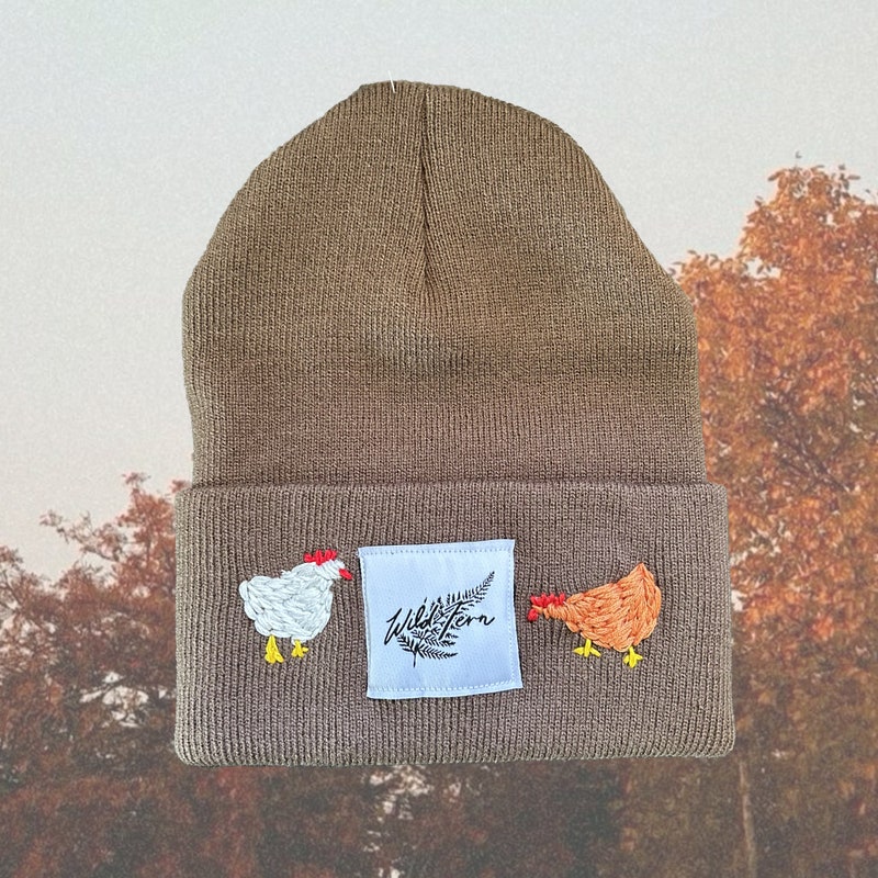 Embroidered Hat. Chickens - Etsy