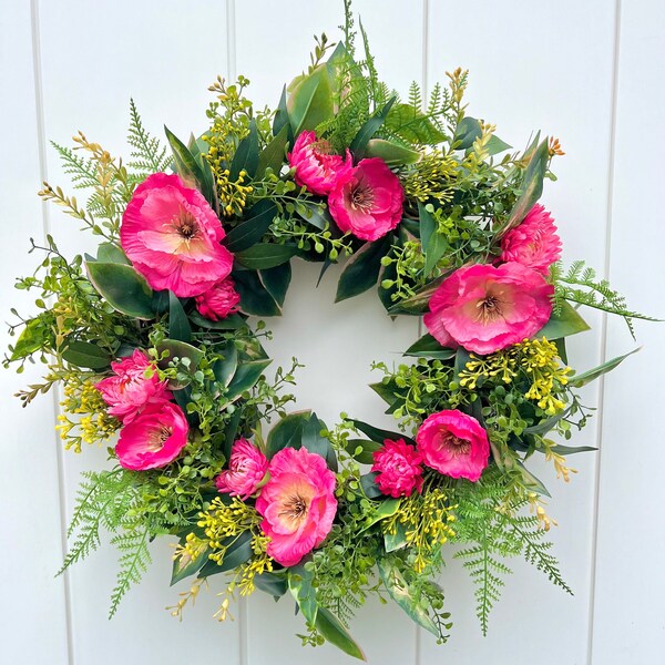 Pink Wreath - Etsy