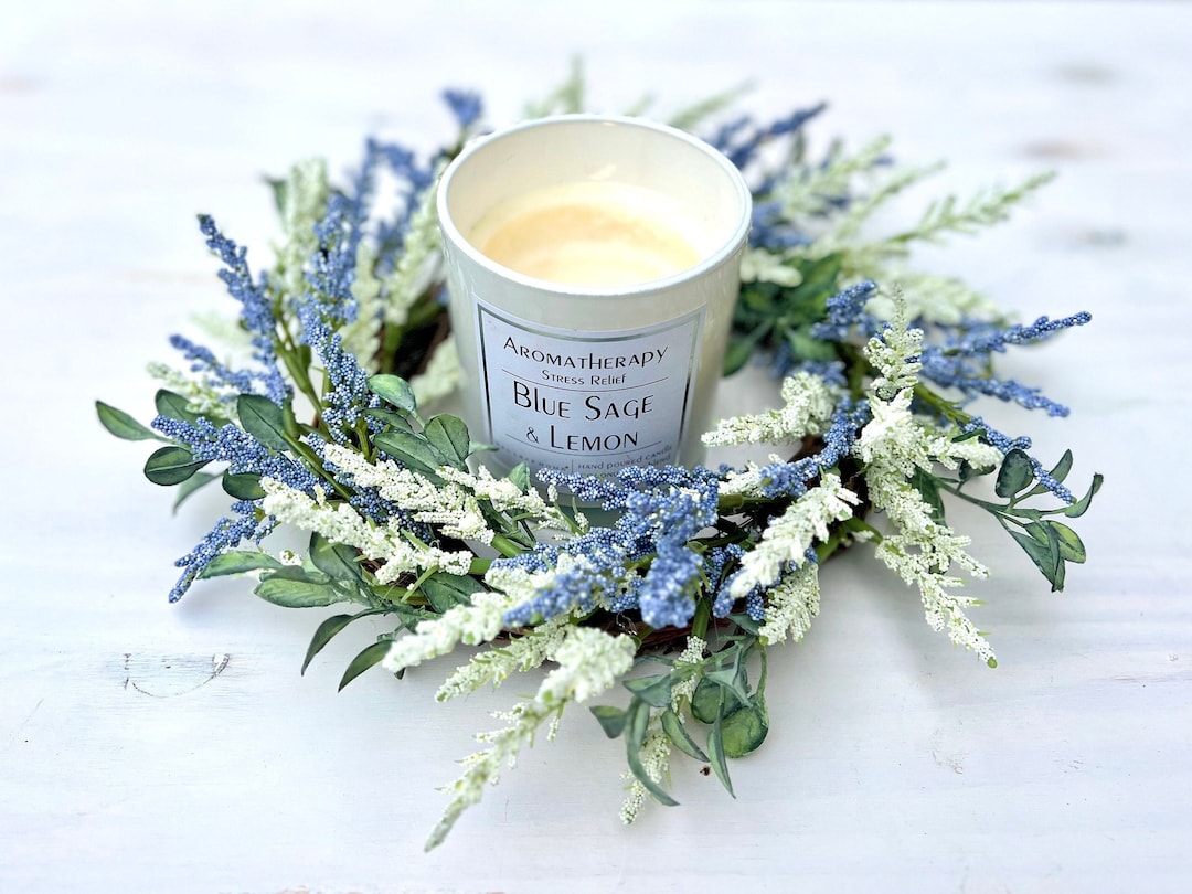 Mini Spring Wreath, Candle Ring, Wall Decor, Mini Farmhouse Wreath ...