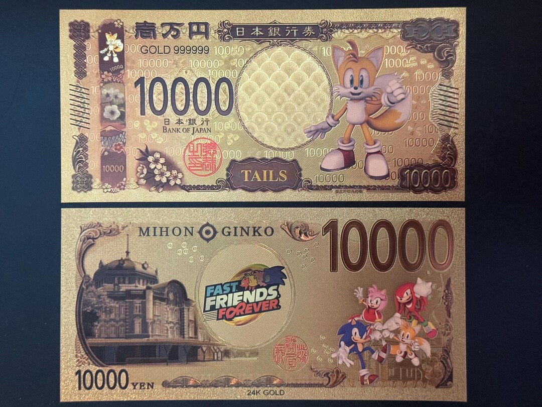 Tails From Sonic the Hedgehog Collectible Golden Banknote. - Etsy